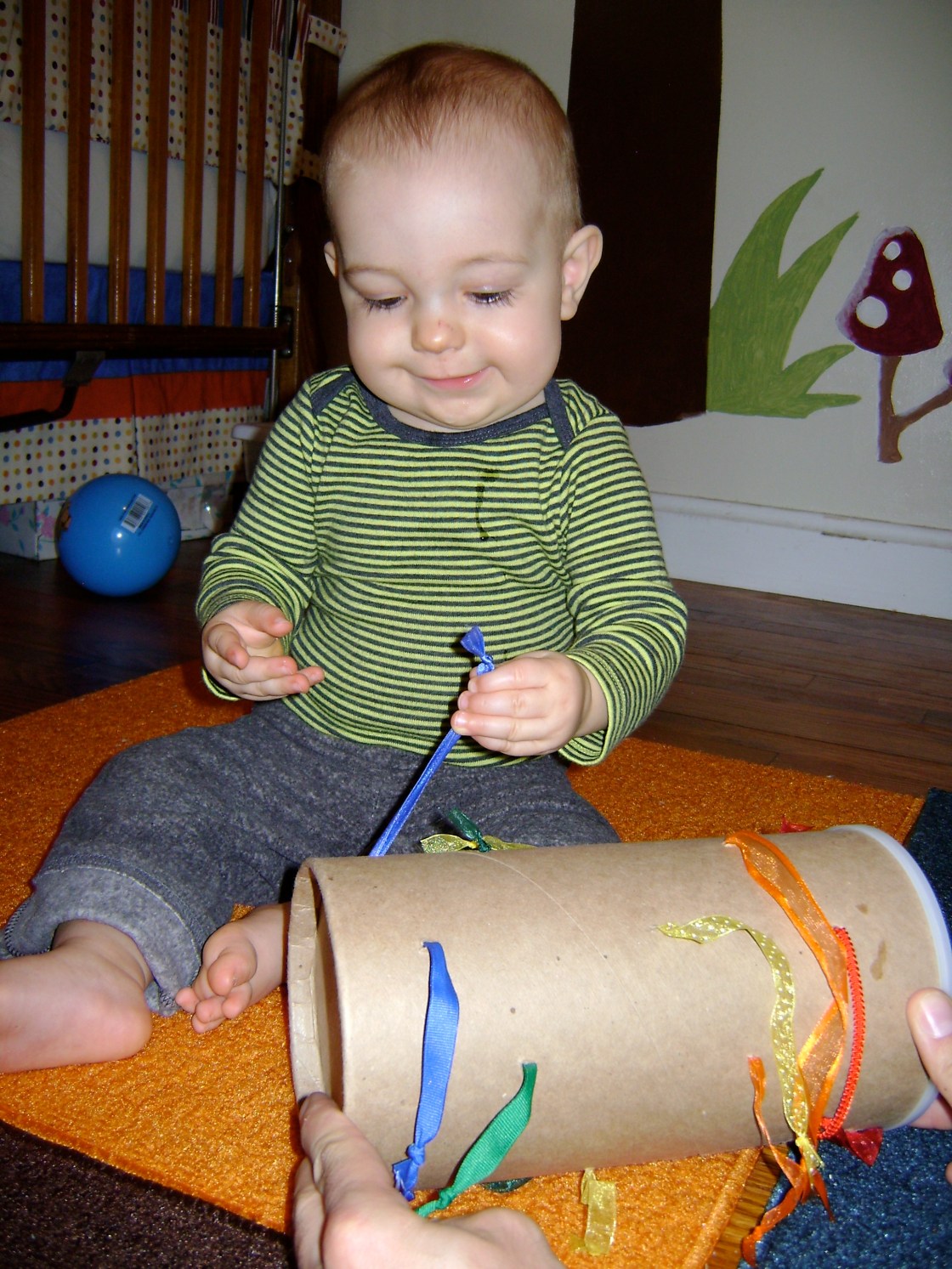 Ribbon Pull {Playing With Baby, Day 20} | Find Daily Joy